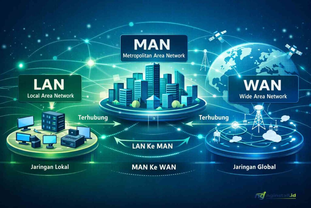 Perbedaan LAN, MAN dan WAN Lengkap - Nginstall ID